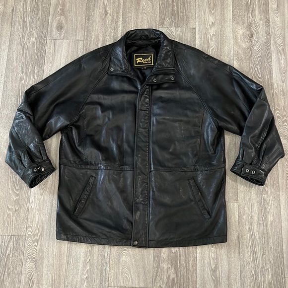 Reed | Jackets & Coats | Vintage Reed Black Leather Jacket Mens Sz Xl ...